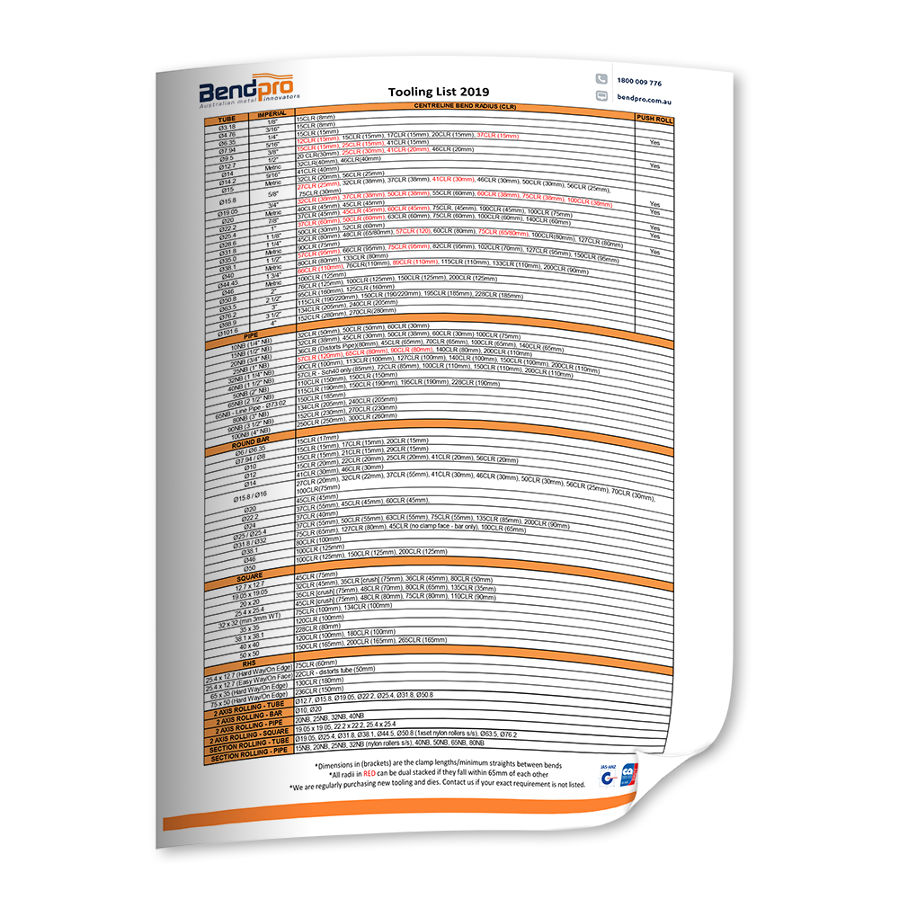 Tooling List 2019 | BendPro